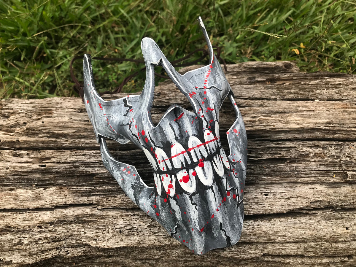 Blood Splatter Skull Mask - Leather – Fellow Makers